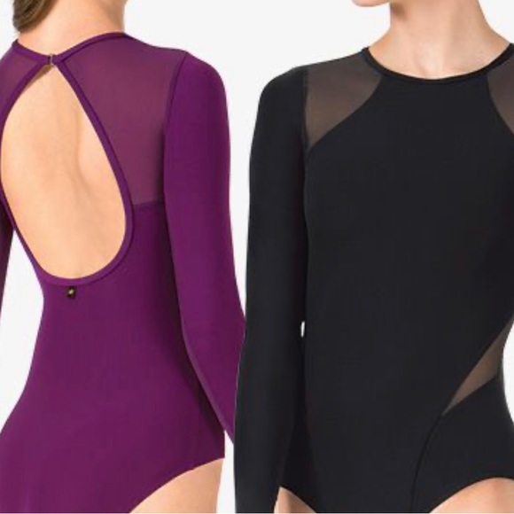 Mariia | Costumes | Girls Thea Mesh Insert Long Sleeve Leotard | Poshmark